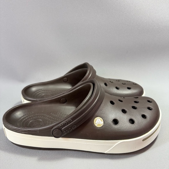 CROCS | Shoes | Crocs Crocband Ii Brown Slipon Clogs With White Soles ...